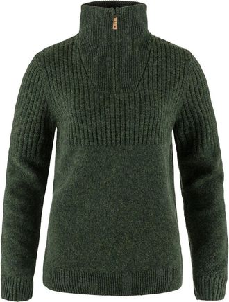 Fjällräven Fjallraven 86993-662 Övik Half Zip Knit W/Övik Half Zip Knit W Sweatshirt Damen Deep Forest Größe M