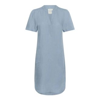 Part Two Faded Denim Kleid mit V-Ausschnitt - - Dresses - Damen - Blau - M