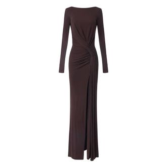 Elisabetta Franchi Femme, Robes, Brun, Taille: 34 FR Red Carpet Jersey Dress