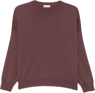 Brunello Cucinelli Pull col rond en cachemire - Femme - Pulls - Rouge - Taille: 40 FR