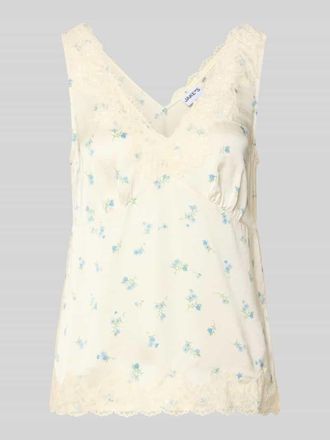 Jake*s Casual Blusentop aus Viskose mit Spitzenbesatz
