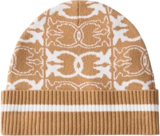 Pinko Pinko, Femme, Accessoires, Brun, Taille: ONE Size Cuffed Beanie