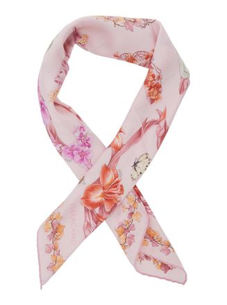 Ferragamo Womens Scarf Pink Silk Scarfs