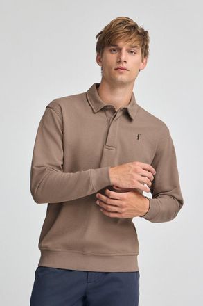 Polo Club Polo-Sweatshirt braun im Regular Fit mit Rigby Go-Logo
