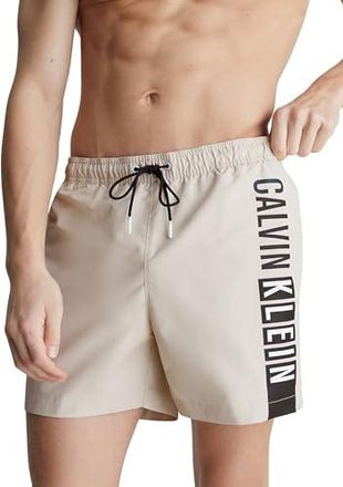 Calvin Klein Short de Bain Homme Medium Drawstring Mi-Long, Beige (Stony Beige), M