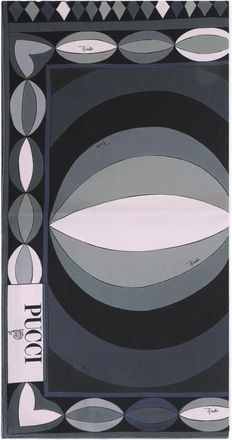 Pucci foulard en soie à motif géométrique - Noir