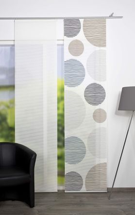 Home Fashion 87533-760 Schiebevorhang Digitaldruck Borden, Seidenoptik, 245 x 60 cm, Stein, Grau