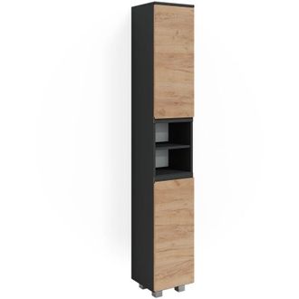 Vicco Badschrank J-Shape, Grau, 30 x 190 cm, Vicco