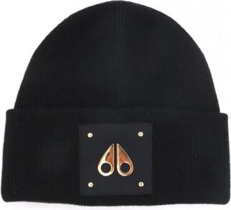 Moose Knuckles unisex, Accessoires, Noir, Taille: ONE Size Logo Beanie