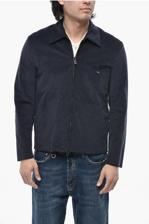 Paolo Pecora Ribbed Velour Overshirt With Front Zip size 54