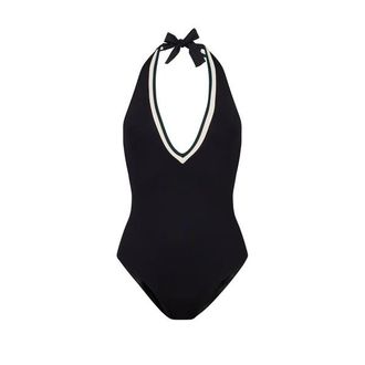 D Nu D Maillot de bain une pi&egrave;ce &agrave; col v contrastant et d&eacute;collet&eacute; dos