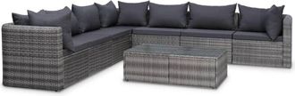 vidaXL Vidaxl - Salon de jardin 8 pcs avec coussins Résine tressée Gris