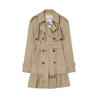 Burberry Kurzer Gabardine Tillydrine Trenchcoat - - Coats - Damen - Beige - XS