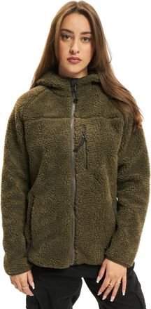 Brandit TEDDYFLEECE JACKE MIT KAPUZE DAMEN WINTERJACKE JAGD OUTDOOR FLEECEJACKE, Größe:XS, Farbe:Oliv