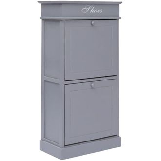 vidaXL Armoire &agrave; chaussures Gris 50 x 28 x 98 cm Bois de Paulownia