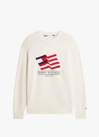 Tommy Hilfiger Pull &agrave; motif drapeau en maille de coton