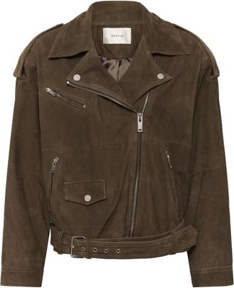 Gestuz Femme, Vestes, Brun, Taille: 40 FR Leather Vestes