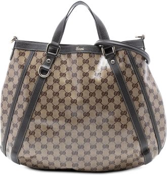 Gucci Hobo Bags - GG Crystal Abbey D Ring Convertible Tote - Gr. unisize - in Braun - f&uuml;r Damen