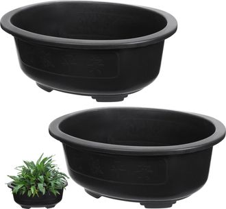 Cabilock 2stücke Großer Bonsai-Topf Aus Ovaler Pflanzbehälter Für Wiederverwendbarer Blumentopf Mit Optimaler Wasserabflussfunktion Für Wohnzimmer Und Balkon