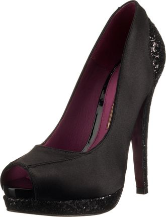 Buffalo 12943X-573 cristl gliter satin black 570, Damen Pumps, schwarz, (black 570), EU 39