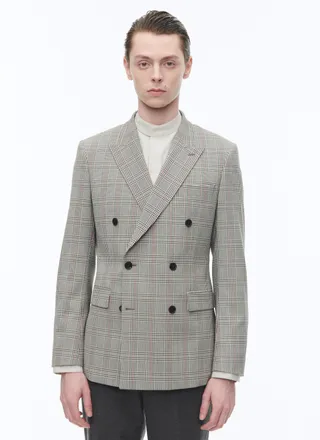 Fursac Veste crois&eacute;e en laine m&eacute;lang&eacute;e - Taille 50 - Homme