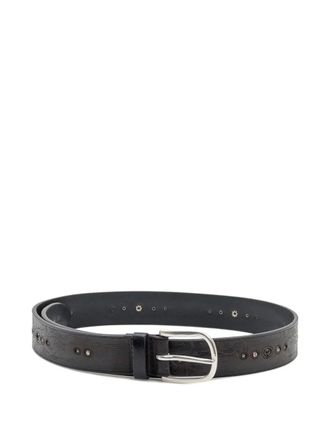 Orciani ceinture clout&eacute;e &agrave; fleurs - Noir