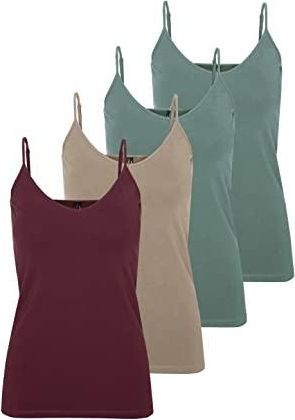 Vero Moda Vmmaxi My Soft V Singlet Noos Top pour Femme, Multicolore (2X Laurel Wreath, 1x Port Royale, 1x Crockery), S