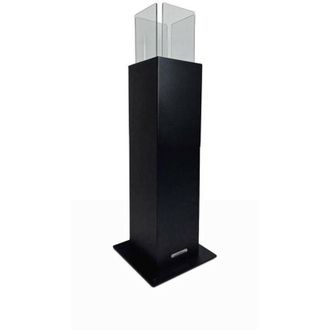 Dmora Bioethanol-Kamin Dsimoncell, &Ouml;kologischer Kamin, Rauchfreies Feuer, Heizung mit Ethanol, Made in Italy, 20x20 h70 cm, Schwarz - Dmora