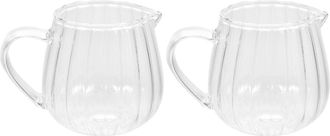 Amosfun Milchk&auml;Nnchen Glas 100Ml Mini Milchkanne Mit Ausguss Kreativer Milchkrug F&uuml;R Kaffee Bar Haushalt Zucker so&szlig;En Und Sirup Ausgie&szlig;Er 2 St&uuml;Ck