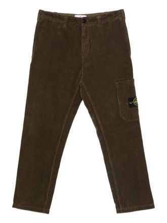 Stone Island pantalon en velours c&ocirc;tel&eacute; - Vert