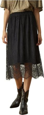 In Front IN Front, Femme, Jupes, Noir, Taille: 42 FR Élégante Jupe en Dentelle Paula