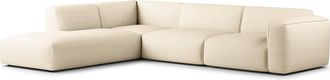 Studio Copenhagen home24 Ecksofa 3-Sitzer mit Recamiere Beige Cordstoff Snor 295 x 71 x 231cm Ottomane davorstehend links Modern