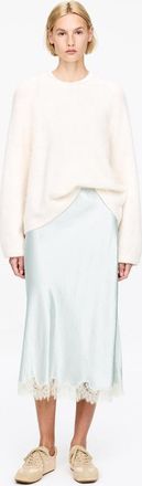 Arket Satinrock Mit Spitze -T&uuml;rkis