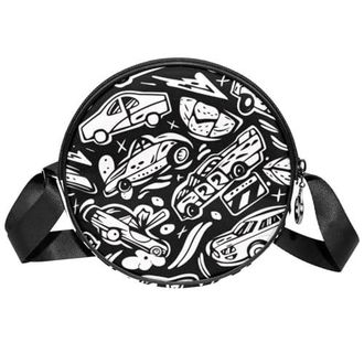 Generic Sac &agrave; bandouli&egrave;re Circle pour femme, petit sac &agrave; bandouli&egrave;re avec fermeture &eacute;clair, bretelles r&eacute;glables, sac &agrave; main rond d&eacute;contract&eacute; pour femmes et fi