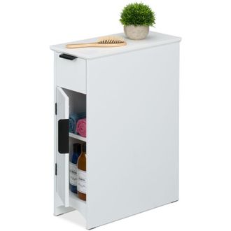 Relaxdays Relaxdays - Armoire de niche, avec tiroirs, 2 étagères, HxLxP : 61,5 x 21 x 46 cm, salle de bain ou cuisine, mdf, blanc