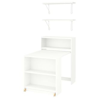 IKEA BILLY / BERGSHULT B&uuml;cherregalkombination + Klapptisch
