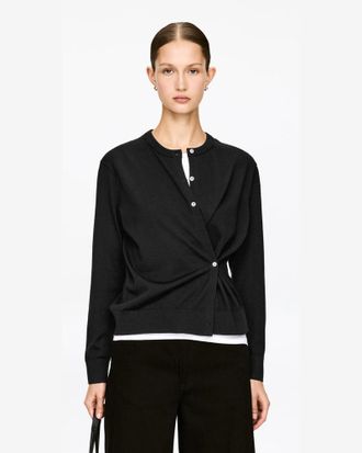 Arket Strickjacke Aus Merinowolle -Schwarz