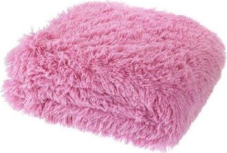 Catherine Lansfield Plaid &agrave; Poils Longs Rose Bonbon 150 x 200 cm