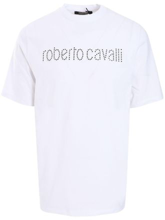 Roberto Cavalli t-shirt en coton à logo appliqué - Blanc