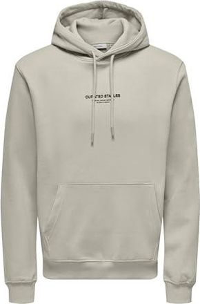 Only & Sons Sweat &agrave; Capuche Onscurated Reg pour Homme, Doublure argent&eacute;e., XXL