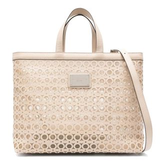 Roberto Festa Milano Cut Out Pattern Tote Bag - - Bags - Damen - Beige - ONE SIZE