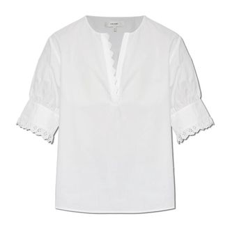 Frame Denim Raffiniertes V-Ausschnitt-Oberteil - - Blouses & Shirts - Damen - Wei&szlig; - S