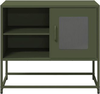 vidaXL Meuble tv vert olive 68x39x60,5 cm acier - Vidaxl