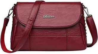 Generic Sac à bandoulière tendance pour femme - Couleur unie - Sac à main sauvage - Sac à langer de maternité pour maman, Rouge, Taille unique