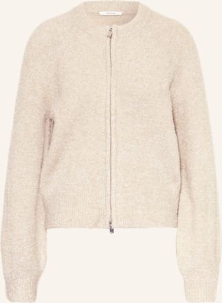 OPUS Strickjacke Dosmic Mit Glitzergarn weiss