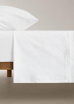 Mango Drap plat enfant percale garment-washed Lit 90 cm blanc - Home - Lit 90 cm - MANGO HOME