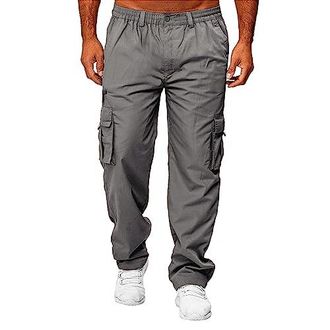 Generic Pantalon cargo dhiver 2024 pour homme avec taille extensible - Pantalon décontracté de couleur unie avec poche - Salopette tendance - Jambe droite - P