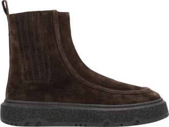 Estro & Luminara Velours Stiefeletten mit strukturierter Plateausohle - - Shoes - Damen - Braun - 37 EU