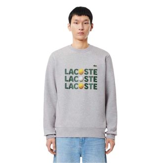 Lacoste Sweatshirt f&uuml;r Herren/Damen Unisex, Rundhalsausschnitt, Fleece (Silbergrau)