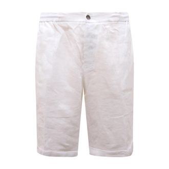 Alpha Studio Leinen Bermuda Shorts in Wei&szlig; - - Shorts - Herren - Wei&szlig; - XL